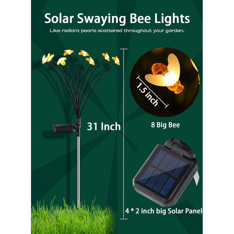 SORMIA Solar Outdoor Bee Firefly Lights | Wayfair